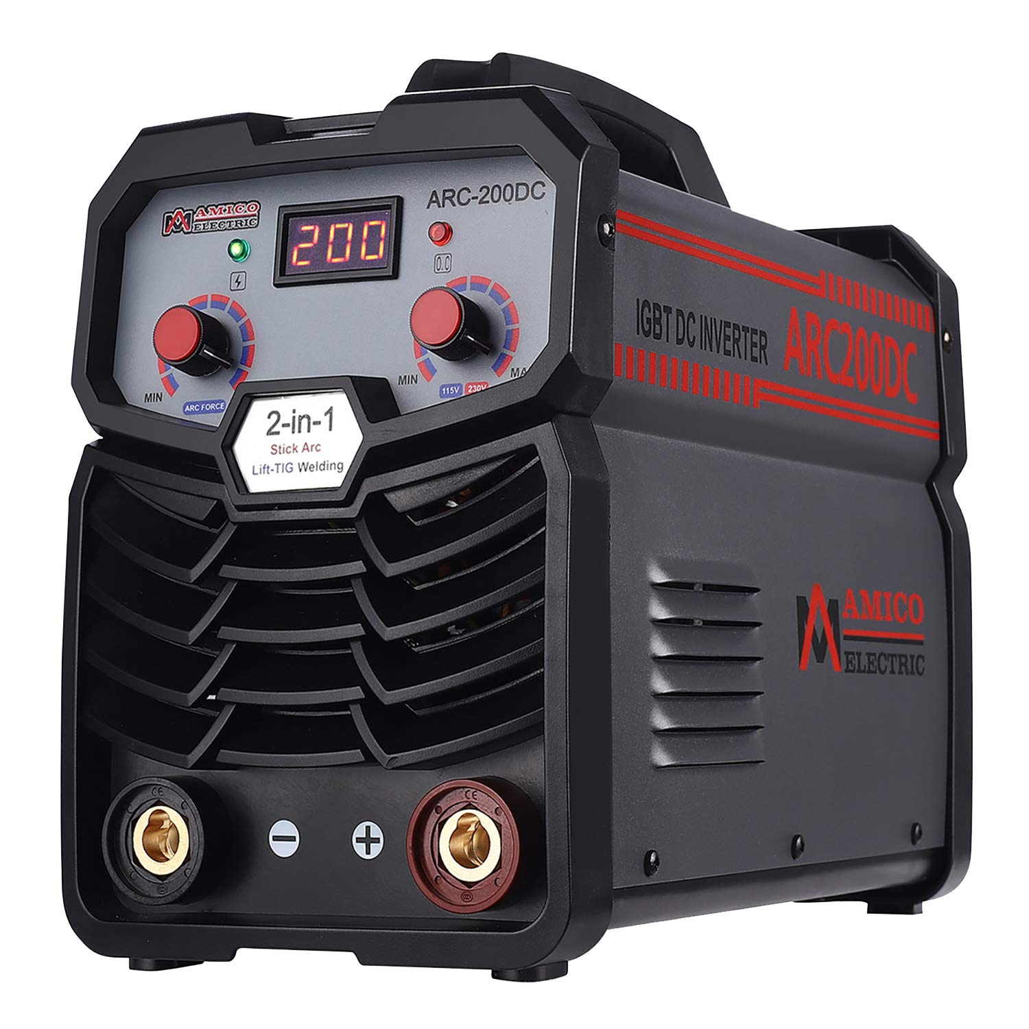 ARC-200, 200-Amp Stick Arc & Lift-TIG Combo Welder, 100-250V Wide Voltage, 80% Duty Cycle, Compatible with all Electrodes: E6010 E6011 E6013 E7014 E7018 etc.