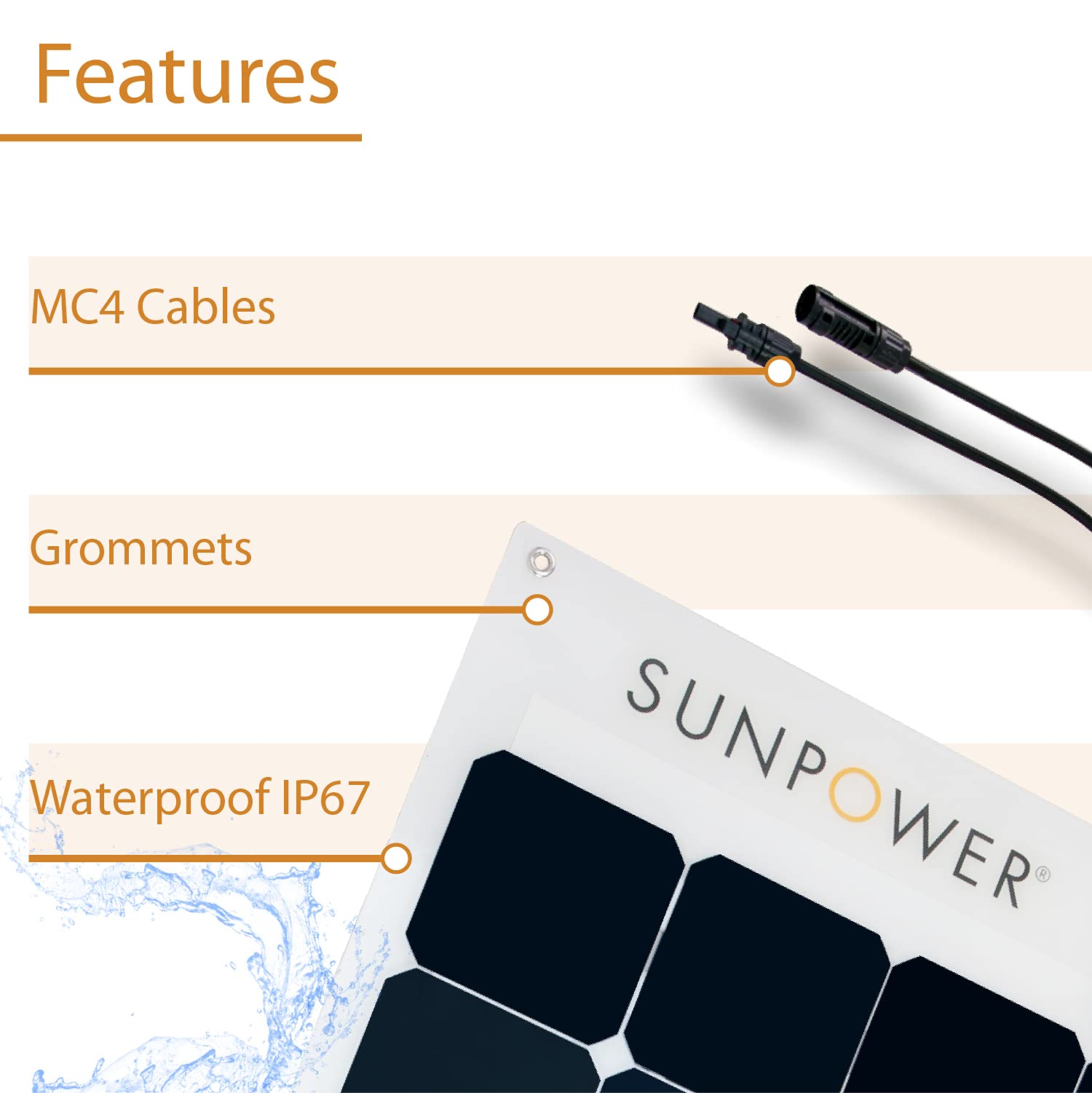 ExpertPower 100W Flexible Solar Panel| High-Efficiency Module with Monocrystalline Maxeon Solar Cells for RV, Boat, Camping and Generator Charging Applications