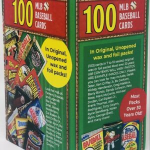 Superior Sports Investments LLC 100 MLB Baseball Cards in Original Unopened Wax and Foil Packs Blaster Box Look for Hall-of-Famers Such As Cal Ripken, Ken Griffey Jr, Nolan Ryan, Frank Thomas, Don Mattingly, Wade Boggs, George Brett & Tony Gwynn.