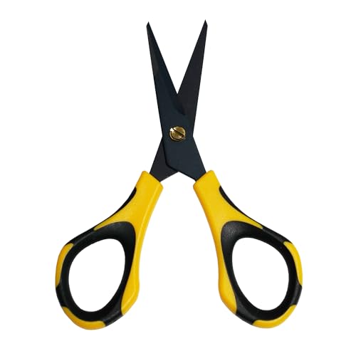 Piranha Pruner Bonsai Small Scissors, Shears Gardening Tools, Tree Cutter Trimmers, Fluorine Coated Blade, Yellow and Black