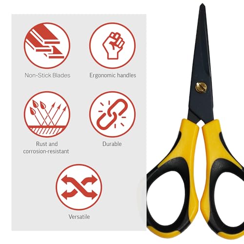 Piranha Pruner Bonsai Small Scissors, Shears Gardening Tools, Tree Cutter Trimmers, Fluorine Coated Blade, Yellow and Black