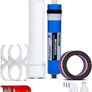 LiquaGen - 200 GPD Water Saver Upgrade Kit - Aquarium Reef/Reverse Osmosis Membrane + Full Membrane Housing Kit | RO Water Purification Replacement Filter Kit for Under Sink or Countertop Use