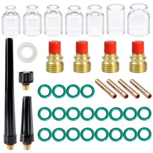 tianlylin 39pcs tig gas lens collet body & 4# - 12# cup kit db sr wp 9 20 25 tig welding torch