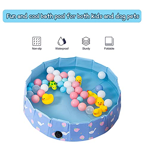 SUNWUKING Portable Ball Pit for Baby - Foldable Sand and Water Table for Toddler Sensory Play, Small Sandbox, Pet Pool, Sand Pit 32x8 Inches - Easy to Store and Carry