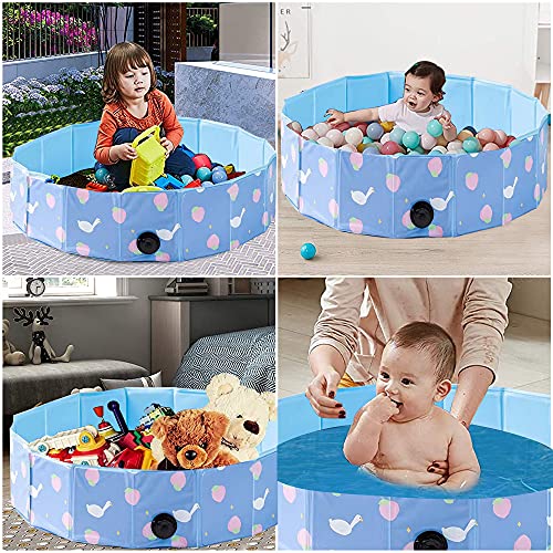 SUNWUKING Portable Ball Pit for Baby - Foldable Sand and Water Table for Toddler Sensory Play, Small Sandbox, Pet Pool, Sand Pit 32x8 Inches - Easy to Store and Carry