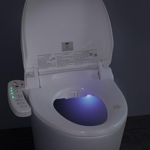 YOURLITE Bidet Toilet Seat Electric Warm Water Bidet with Warm Air Drying, Heated Seat Bidet with Self-cleaning Nozzle Temperature Adjustable White Toilet Seat