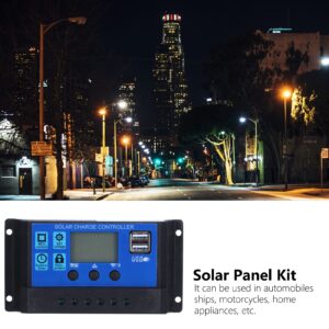 Solar Panel Kit, Panel Solar, RV Solar Panel Kit 10W 18V Polysilicon Photovoltaic Module with Solar Charge Controller for RV Motorcycle Car Automotive Boat