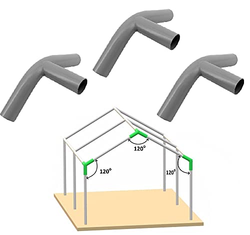 Canopy Fittings 1-3/4" Frame Connectors 3 Way, 4 Way Set for Shelter Carport Deck Shed Kit, 3/Pack (3-Way Gray)