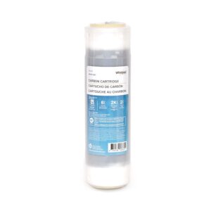 whirlpool undersink granular activated carbon filter whkf-gac, 2000 gallon capacity, nsf certified - reduces chlorine taste & odor, use for drinking water filtration or reverse osmosis system