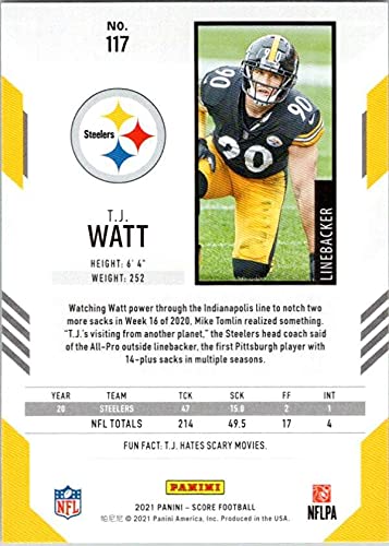 2021 Score #117 T.J. Watt Pittsburgh Steelers NM-MT NFL FootballQ