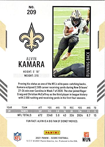 2021 Score #209 Alvin Kamara New Orleans Saints NM-MT NFL Football