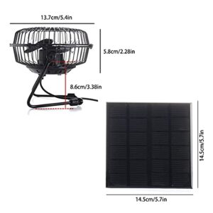 S-SNAIL-OO Solar Panel Powered Fan Mini Ventilator 10w/5w Exhaust Fan for Greenhouse Motorhome House Chicken House Outdoor Ventilation Equipment Ventilator for Pets 5w