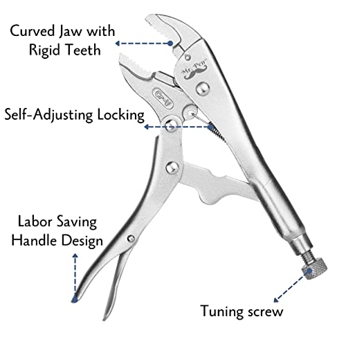 Mr. Pen- Locking Pliers, 7 Inch, Curved Jaw, Alloy Steel Locking Pliers with Wire Cutter, Locking Adjustable Wrench, Locking Wrench, Locking Adjustable Pliers