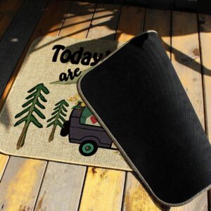 OCCdesign Burlap Camper Doormat, Camping RV Entranc Decorative Door Mat Rug -Today's Adventures