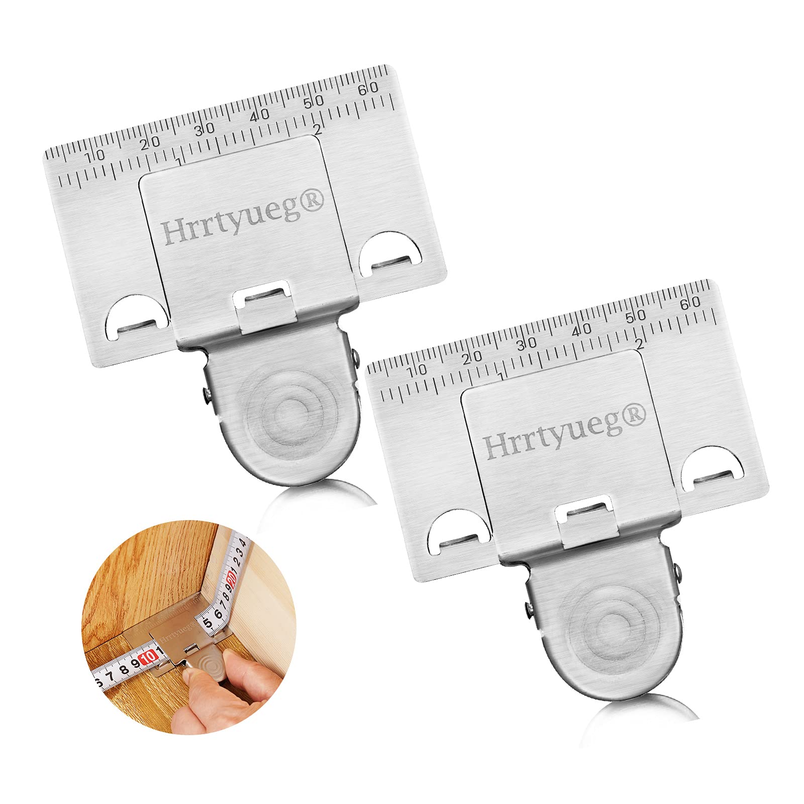 Measuring Tape Clip Tool - Corners Clamp Holder Precision Measuring Tools - Fixed Ruler Mark Tools for Most Tape Measures(2 PCS)