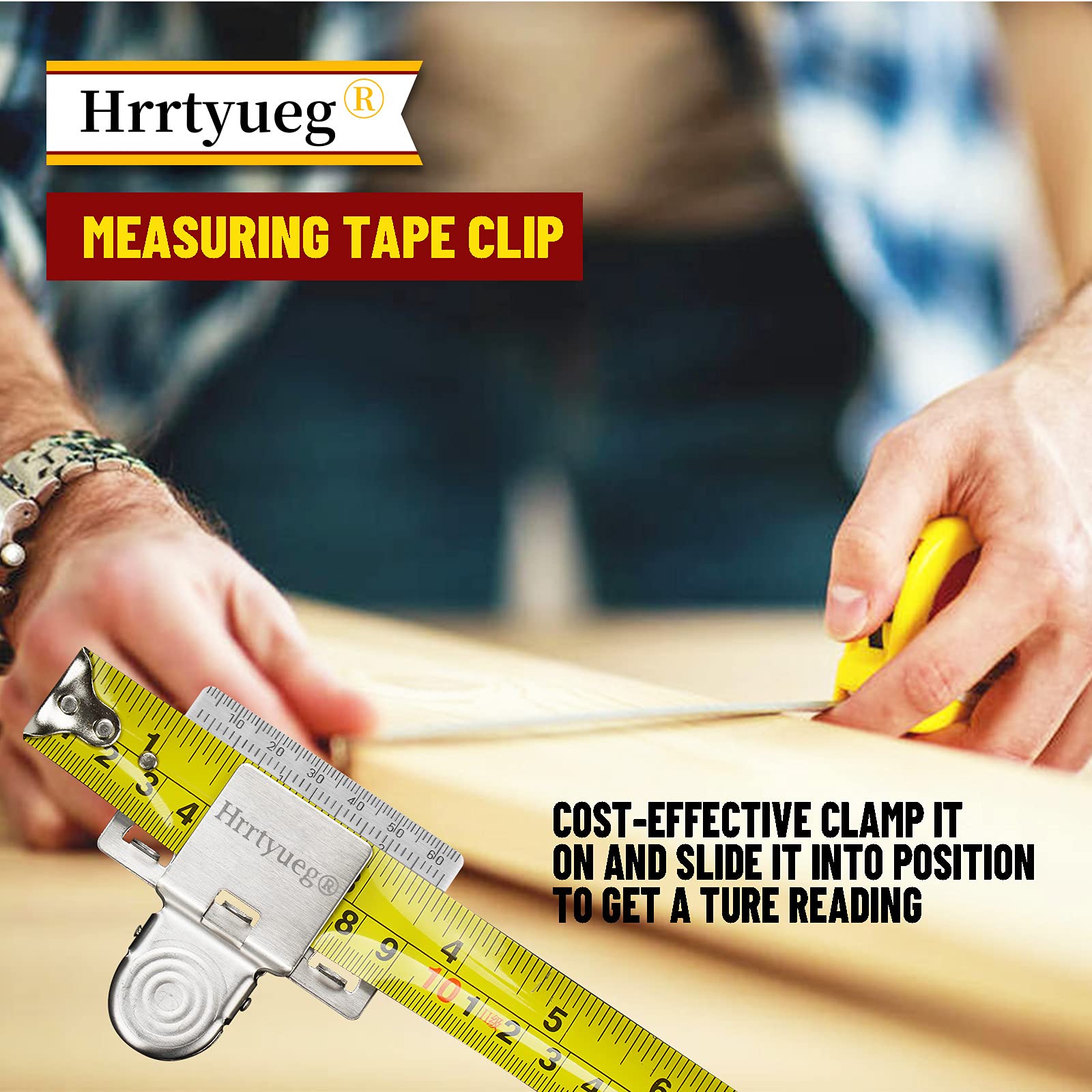 Measuring Tape Clip Tool - Corners Clamp Holder Precision Measuring Tools - Fixed Ruler Mark Tools for Most Tape Measures(2 PCS)