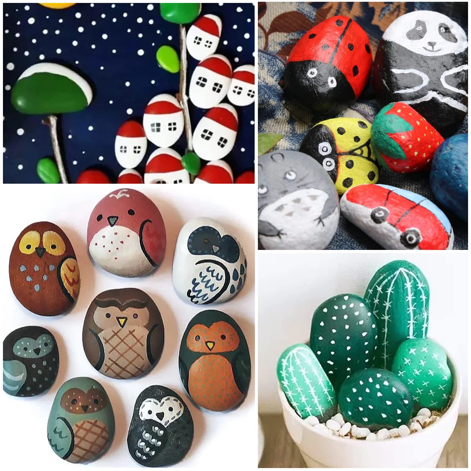 BigOtters Black Painting Rocks, 20 Painting Rocks Dark Rocks for Painting Kindness Rocks Range from About 1 to 2 inches, Hand Picked for Painting Rocks