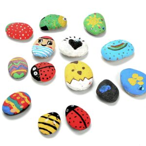 BigOtters Black Painting Rocks, 20 Painting Rocks Dark Rocks for Painting Kindness Rocks Range from About 1 to 2 inches, Hand Picked for Painting Rocks