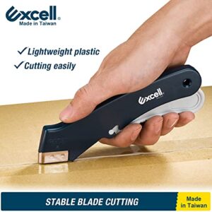 Excell Heavy Duty ACTION-9 Retractable Utility Knife with Safety Lock Design for Opening Box and Carton, Box Cutter With Extra 3pc Blades (ACTION-9)