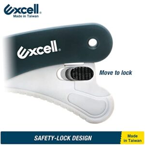 Excell Heavy Duty ACTION-9 Retractable Utility Knife with Safety Lock Design for Opening Box and Carton, Box Cutter With Extra 3pc Blades (ACTION-9)