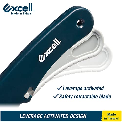 Excell Heavy Duty ACTION-9 Retractable Utility Knife with Safety Lock Design for Opening Box and Carton, Box Cutter With Extra 3pc Blades (ACTION-9)