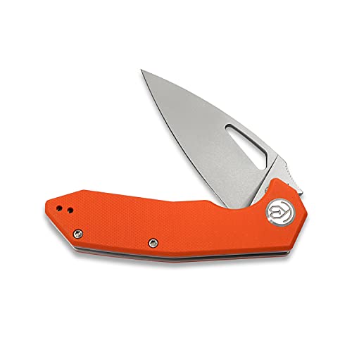 KUBEY Coeus KU122D 7.28" Thumb Open Pocket Knife, High Flat Ground Blade and Ergonomic G10 Handle Small Knife for Camping Hunting and Everyday Carry