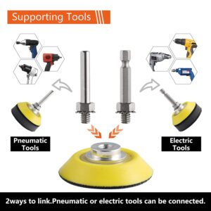 NYNM 4Pcs 2 Inch Hook and Loop Sanding Pad for Sanding Discs with 1/4 inches Dia Shank Drill Attachment + Soft Foam Layer Buffering Pad (8 Pack)