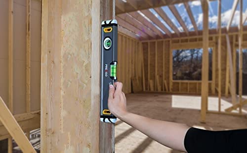 PREXISO 16IN Anti-Shock Spirit Level, Aluminum Alloy Construction, V-Groove, with Bonus 16-feet Tape Measure, Ideal for Decoration, Home Furnishings, Construction