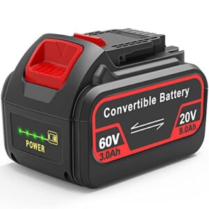 chaunven 9.0ah dcb606 battery replacement for dewalt 20v / 60v / 120v battery max dcb606 dcb609 dcb612 cordless power tools battery