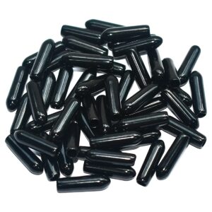 50pcs vinyl flexible end caps, rubber end caps, black bolt screw thread protector safety cover (1/8 inch 3 mm)