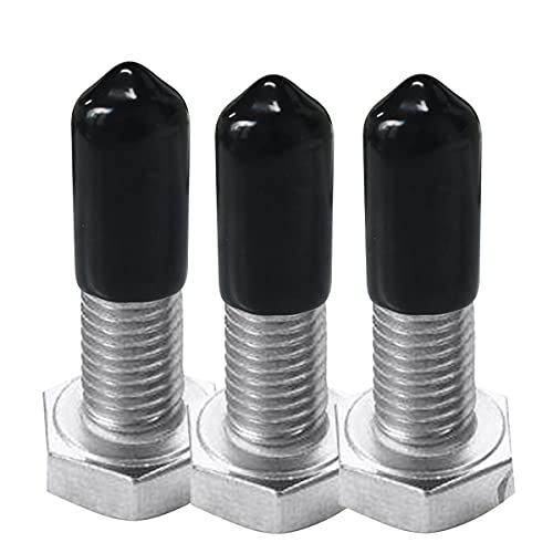 50pcs Vinyl Flexible End Caps, Rubber End Caps, Black Bolt Screw Thread Protector Safety Cover (1/4 Inch 6.5 mm)