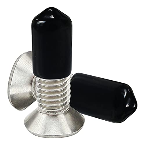 50pcs Vinyl Flexible End Caps, Rubber End Caps, Black Bolt Screw Thread Protector Safety Cover (1/4 Inch 6.5 mm)