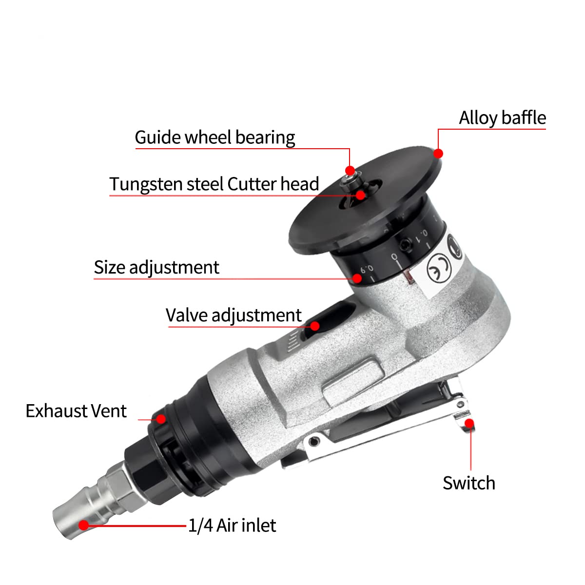 LOONPON Pneumatic Chamfering Tool, 45 Degree Beveling Machine, 1/4 inch Deburring Tool for Metal