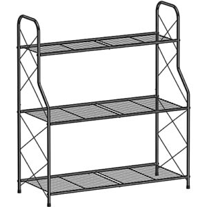 auledio plant stand rack 3 tier indoor outdoor multiple holder shelf,black