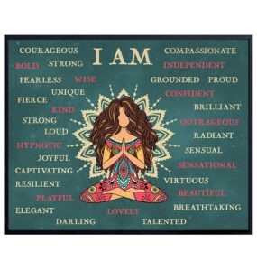 positive affirmations wall decor - motivational wall art posters 8x10 - inspirational quotes - encouragement gifts for women - empowered women - uplifting gifts for women - encouraging yoga wall art