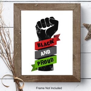 African American Wall Art - Black Art - African American Flag - Black Lives Matter Sign Poster - Black Pride - Black Culture - Civil Rights Afro American Wall Decor - Motivational Gift for Men, Women