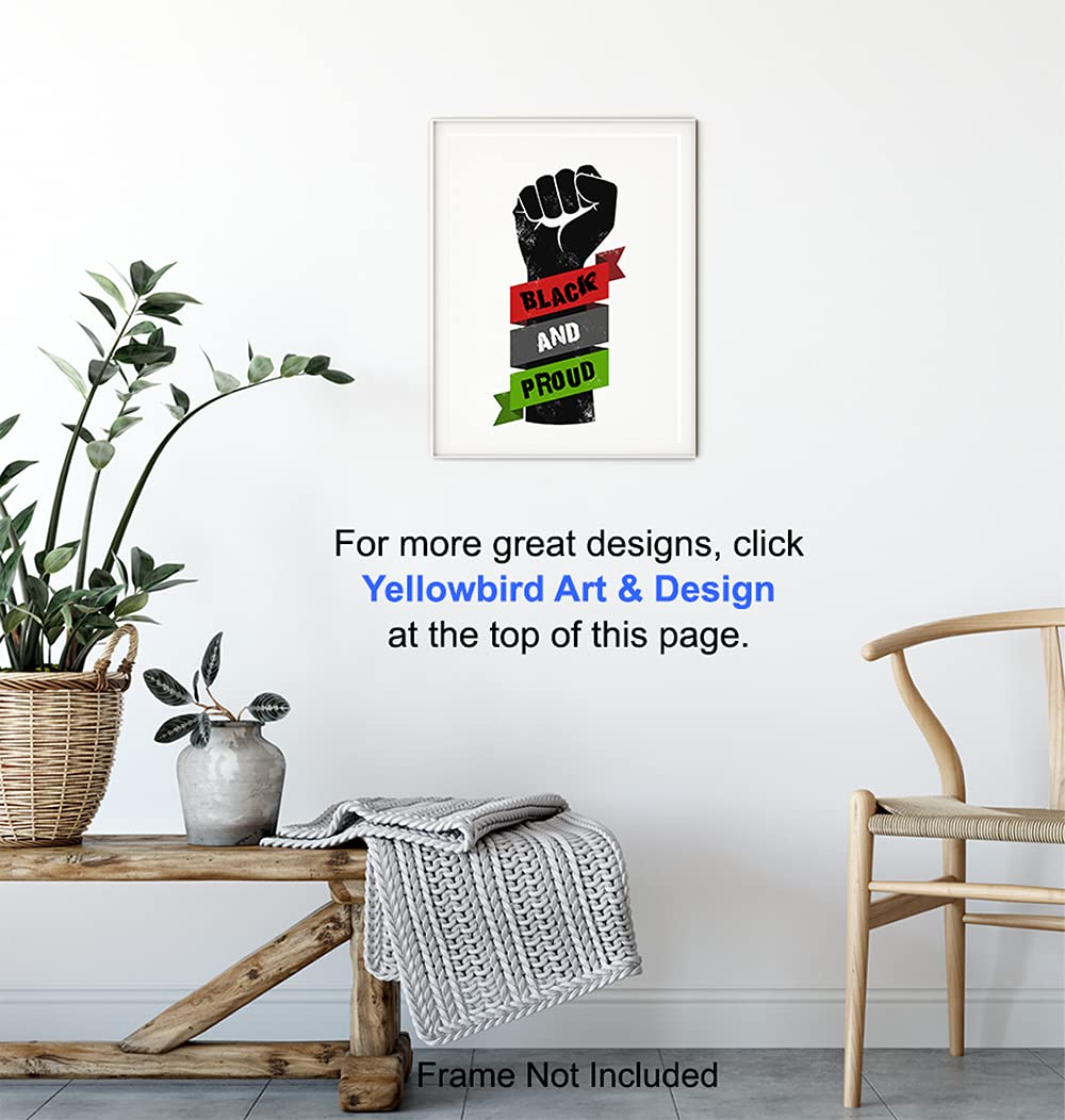 African American Wall Art - Black Art - African American Flag - Black Lives Matter Sign Poster - Black Pride - Black Culture - Civil Rights Afro American Wall Decor - Motivational Gift for Men, Women