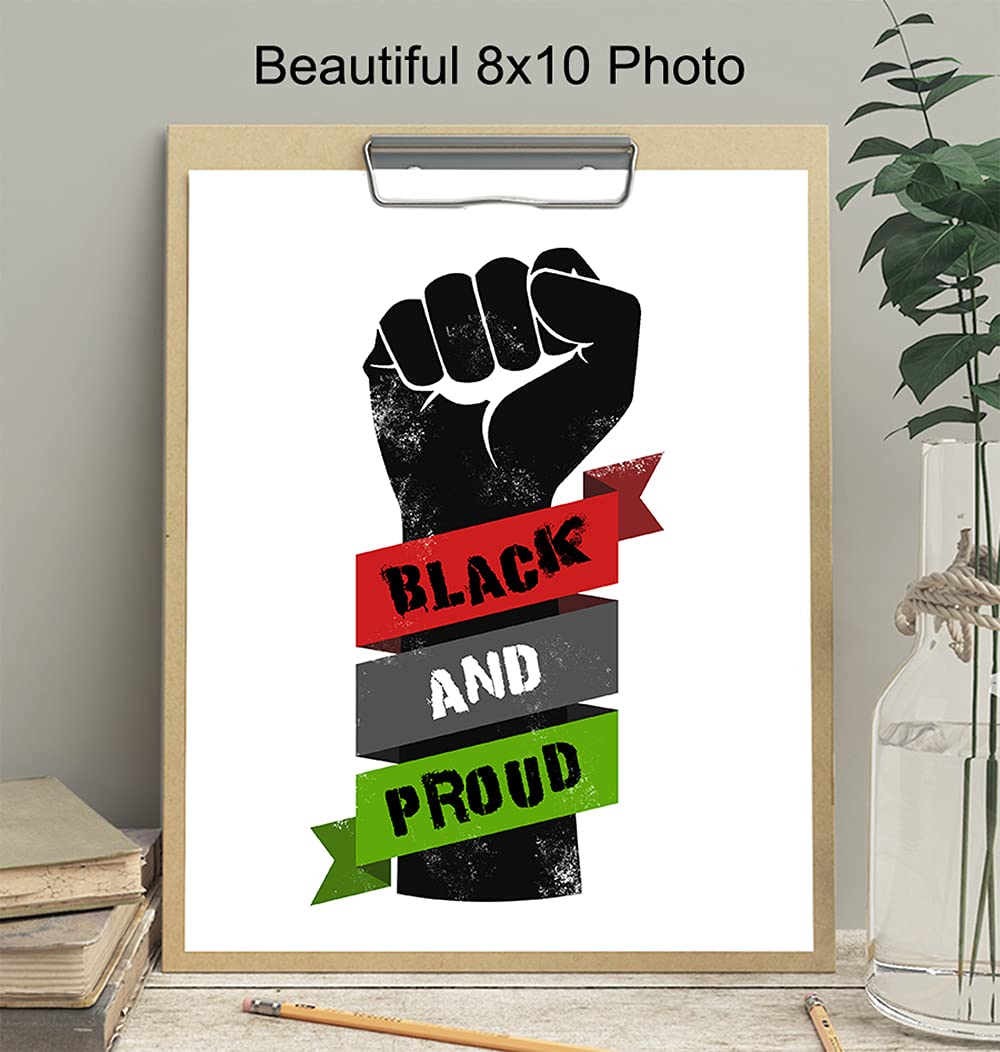 African American Wall Art - Black Art - African American Flag - Black Lives Matter Sign Poster - Black Pride - Black Culture - Civil Rights Afro American Wall Decor - Motivational Gift for Men, Women