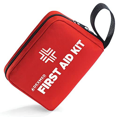 Dexmed Small First Aid Kit with Professional Medical Supplies and Survival Equipment - Lightweight, Waterproof, and Compact Medical Kit for Home, Travel, Camping, Hiking, Car, Office