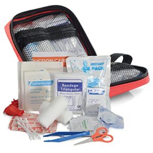 Dexmed Small First Aid Kit with Professional Medical Supplies and Survival Equipment - Lightweight, Waterproof, and Compact Medical Kit for Home, Travel, Camping, Hiking, Car, Office