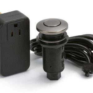 Lew Electric Push Button Garbage Disposal Air Switch and Controller (Black Stainless)