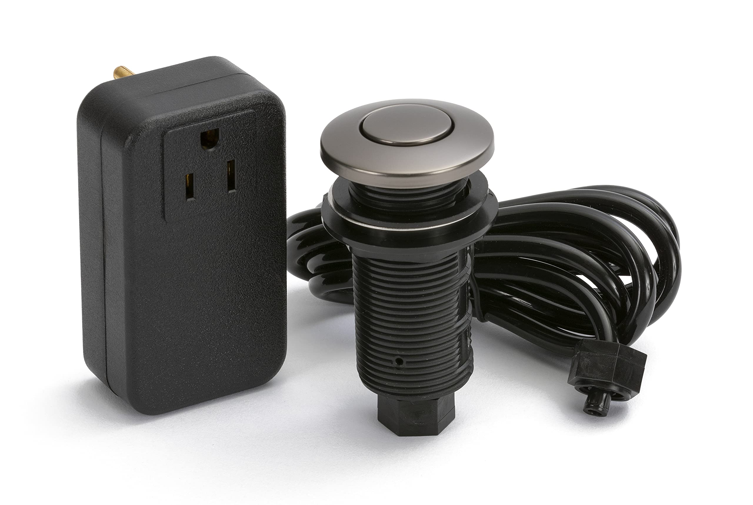 Lew Electric Push Button Garbage Disposal Air Switch and Controller (Black Stainless)