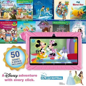 Contixo Kids Tablet V8, 7-inch HD, Ages 3-7, Toddler Tablet with Disney E-Bookd, Parental Control - Android 11, 32GB, WiFi, Learning Tablet for Children w/ 50 Disney Storybooks Apps (Value $200), Pink