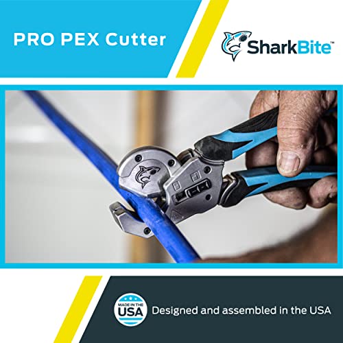 SharkBite Pro PEX Pipe Cutter with Replaceable Blade, PEX, PE-RT, HDPE, Polyethylene Tubing, 25880