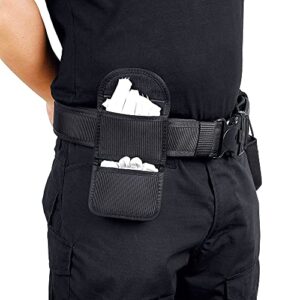 TAFTACFR Double Glove Pouch Police Firefighter EMS EMT Paramedic Medical Disposable Gloves Holder for 2 and 2.25" Duty Belt(Ballistic Nylon)