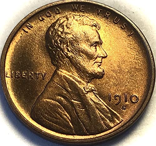 1910 S Lincoln Wheat Cent Red BU Penny Seller Mint State