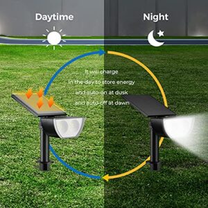 Linkind Solar Spot Lights Outdoor, 6500K Daylight Solar Outdoor Lights, IP67 Waterproof Adjustable Solar Panel Solar Spotlights, Solar Landscape Garden Light for Yard Patio Trees, 4 Pack