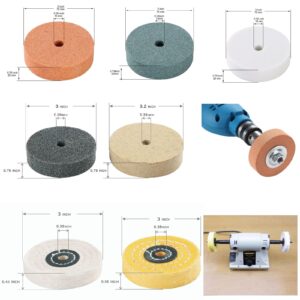 Amacupid Buffing Wheel Kits 3 inch (7 Pieces). for Mini Bench Grinder Electric Dril. Sharpening Knives Rust Removal Polishing.for Home DIY Grinding Polishing. Valentine Father's Day Gifts