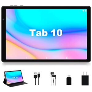 facetel android 10 tablet q3pro tablets: octa-core processor, 3 gb ram 32 gb ips hd display, google gms, wi-fi, bluetooth, gps, keyboard & mouse, metal black