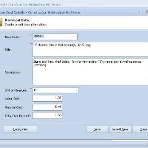 Construction Management and Estimating Software (Multiuser Edition) RSMeans construction cost data pre-embedded